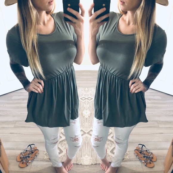 Tops | Amy Blouse In Olive | Poshmark